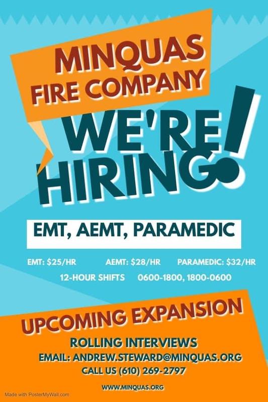Minquas EMS Now Hiring - FT & PT EMT's, AEMT's, & Paramedics - Minquas ... Minquas EMS Now Hiring - FT & PT EMT's, AEMT's, & Paramedics - Minquas ...